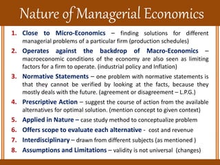 Nature and scope of managerial economics | PPTX