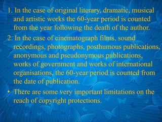 Nature and scope of protection of copyright | PPTX