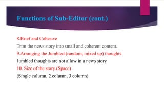 Nature and scope of sub editing | PPTX