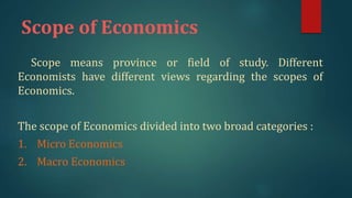Nature and scopes of Economics | PPTX