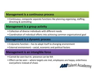 Nature and significance of management | PDF