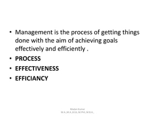 Nature and significance of management | PPTX | Professional School ...