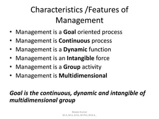 Nature and significance of management | PPTX