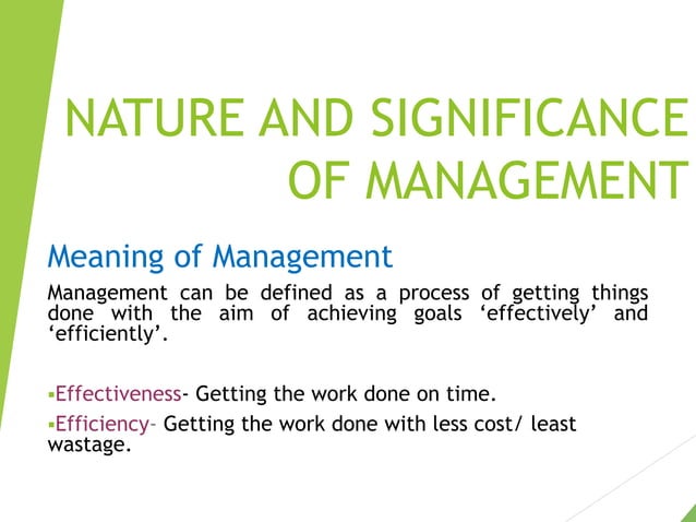 Nature and significance of management | PPTX | Resume Writing and ...