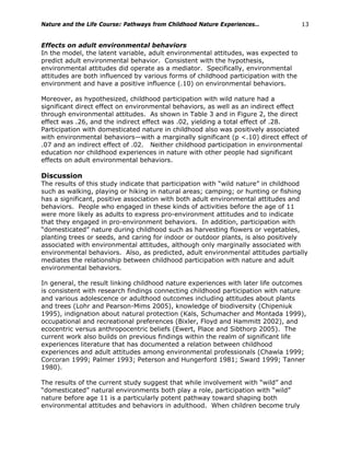 Nature and their life course | PDF | Children\'s Health | Healthy Living