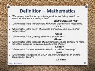 Nature, characteristics and definition of maths | PPSX