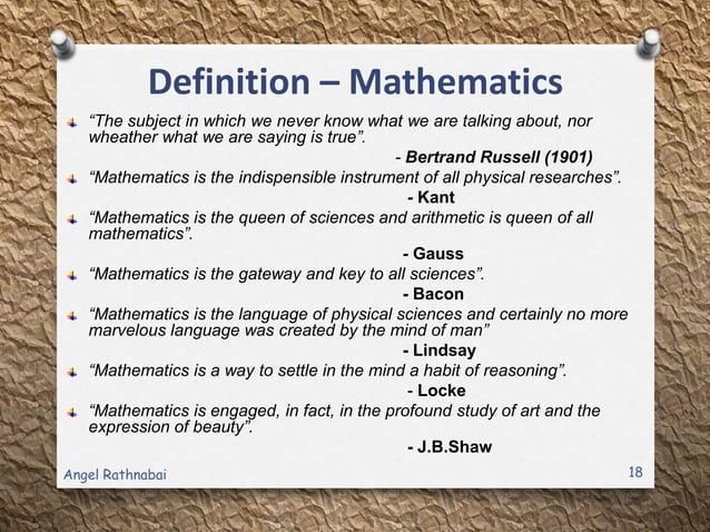 Nature, characteristics and definition of maths | PPT