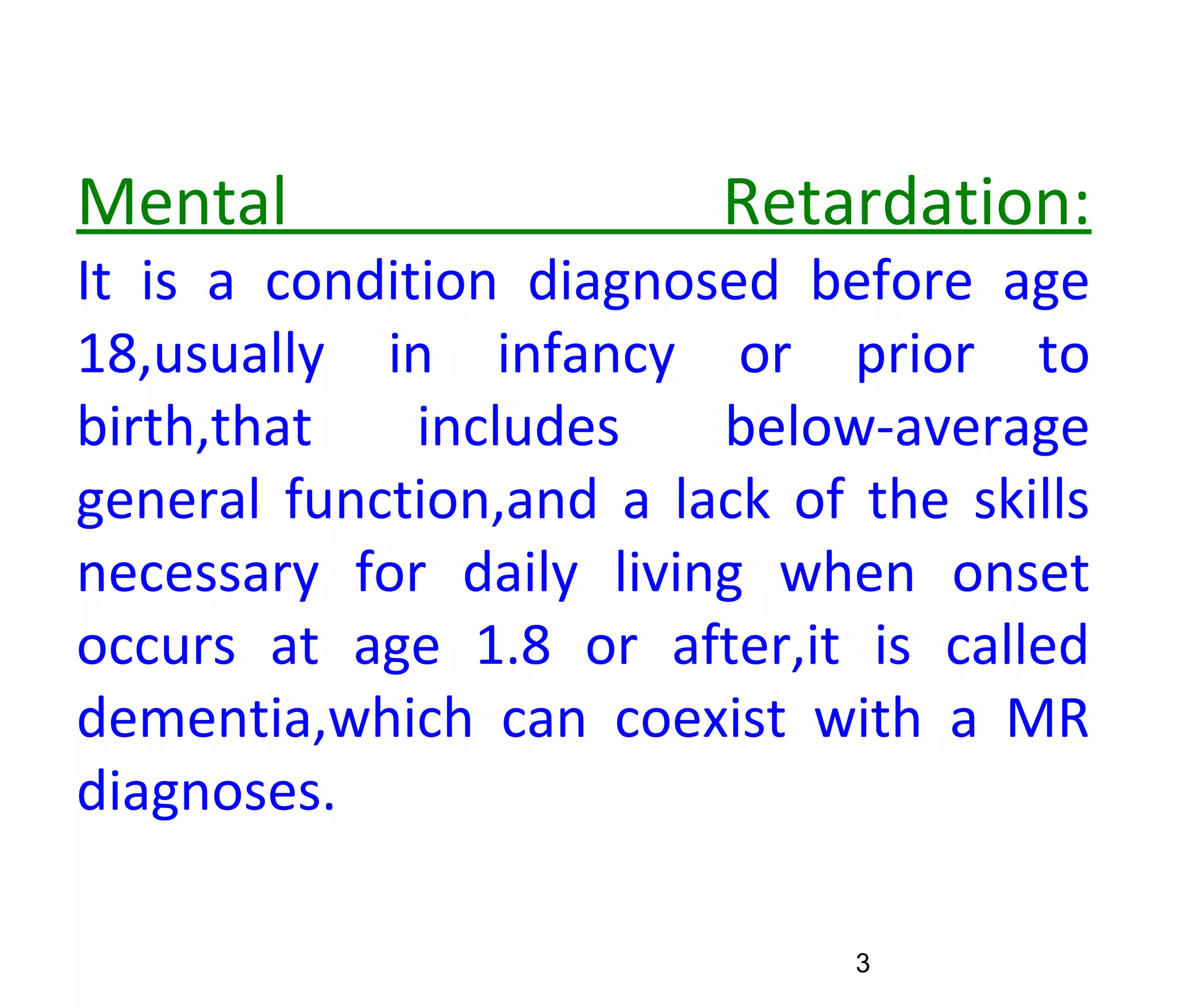 Nature, characteristics and etiology of mental retardation | PPT