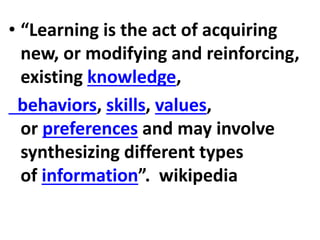 NATURE & CHARACTERISTICS OF LEARNING | PPTX