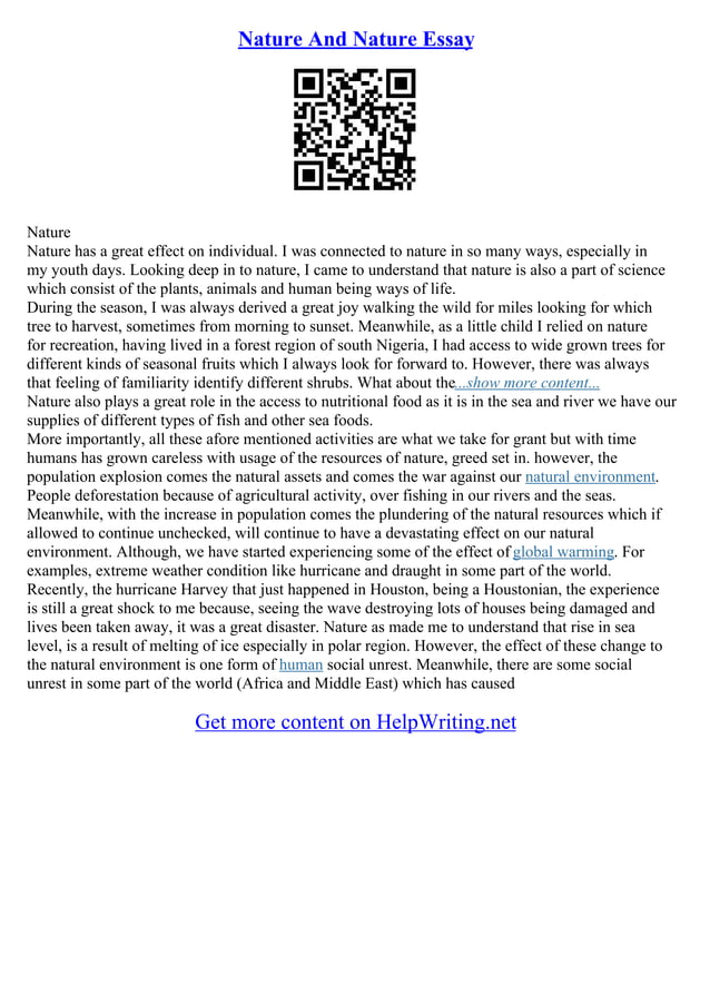 Nature Conservation Essay | PDF | Free Download
