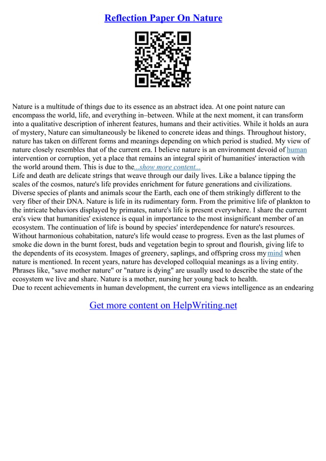 Nature Essay Examples | PDF