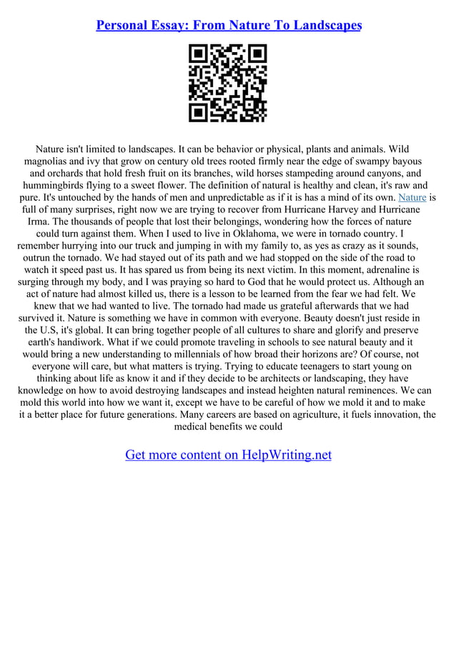 Nature Essay Examples | PDF
