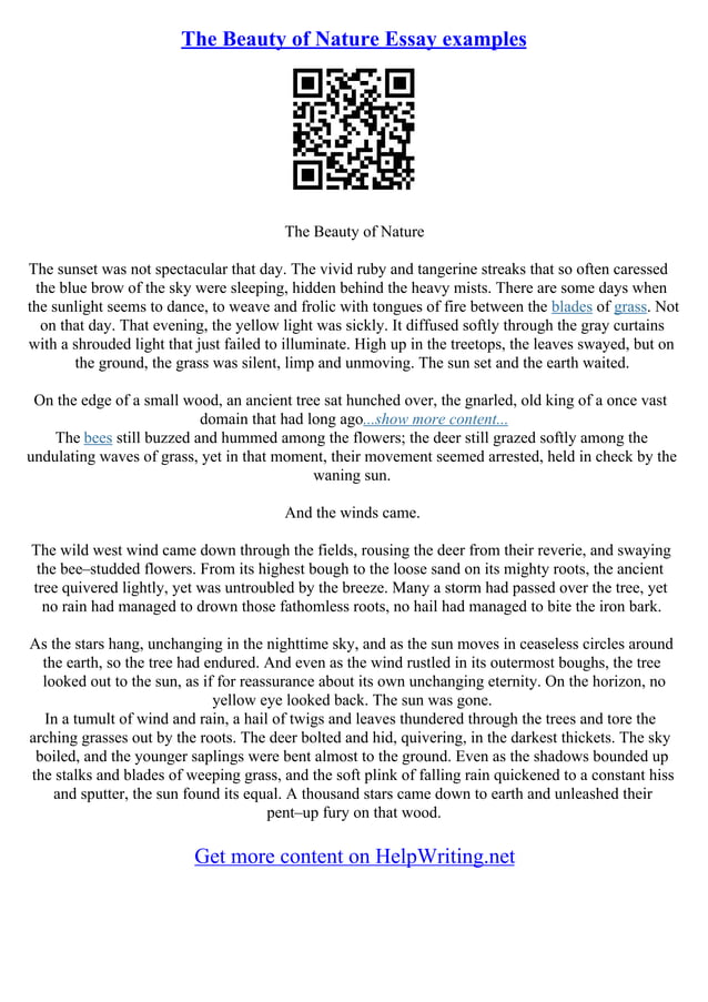 Nature Essay Examples | PDF