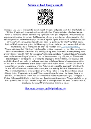 Nature Essay Examples | PDF