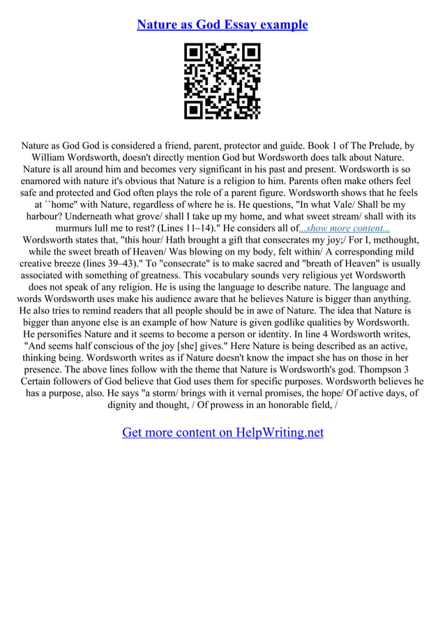 Nature Essay Examples | PDF