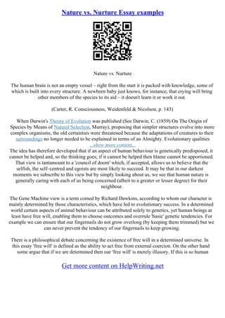 Nature Essay Examples | PDF