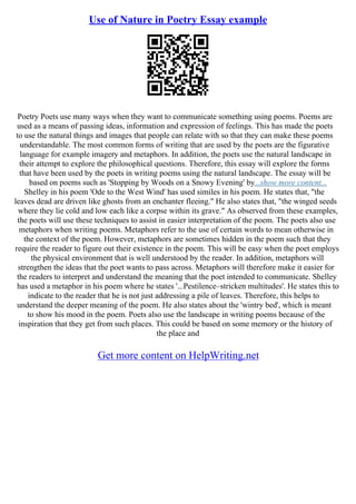 Nature Essay Examples | PDF