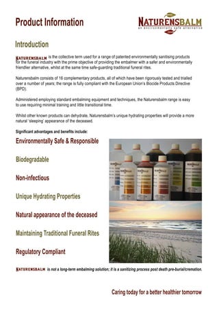 Naturensbalm 2014 Catalogue - Supplying quality user friendly embalming ...