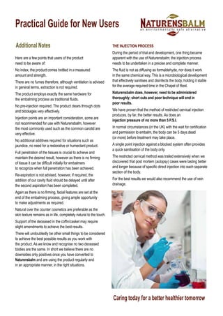 Information on Naturensbalm | A safer alternative to formaldehyde | PDF