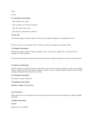 Naturensbalm MSDS | A safer alternative to Formaldehyde | PDF