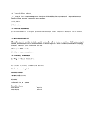 Naturensbalm MSDS | A safer alternative to Formaldehyde | PDF