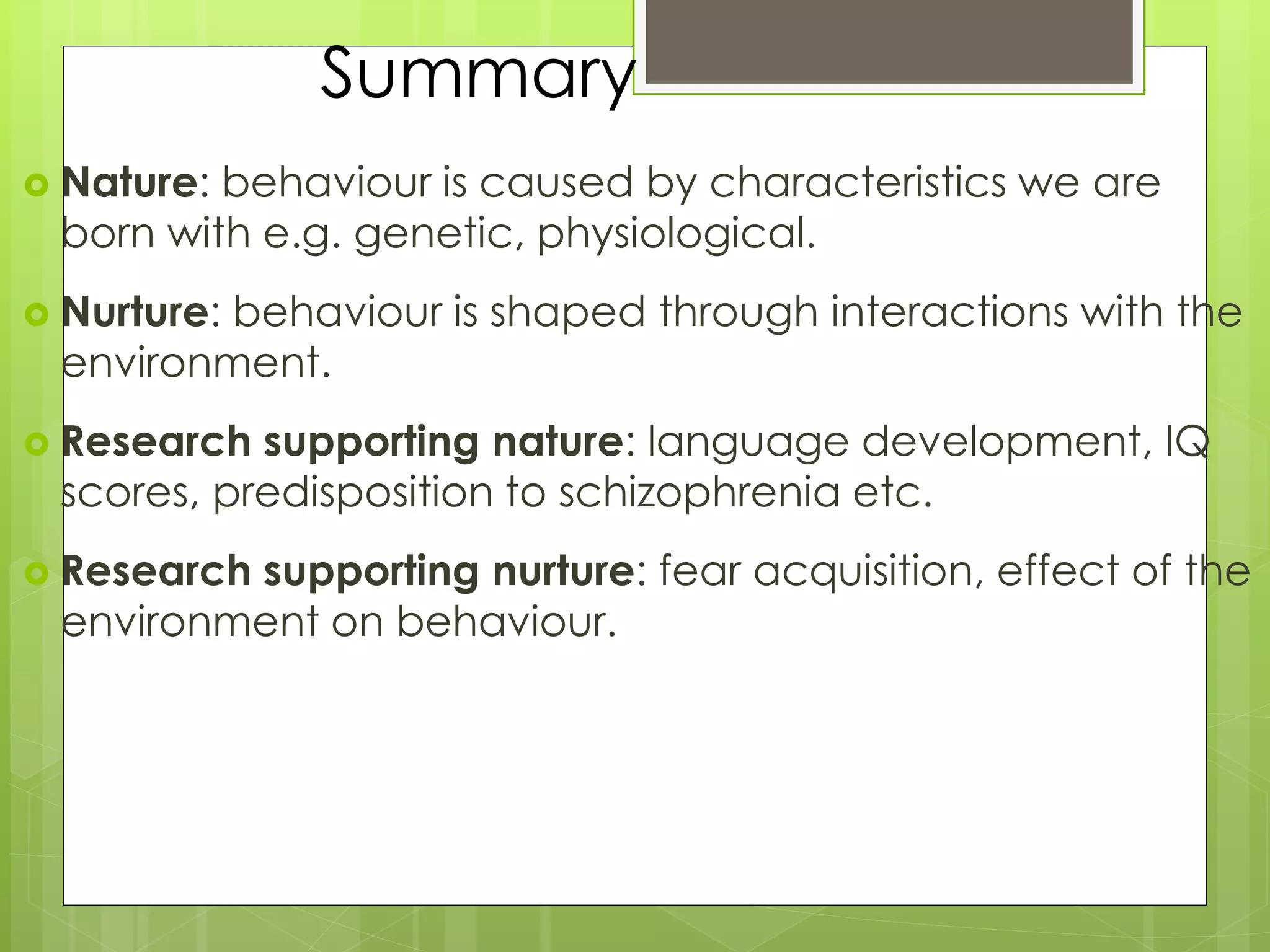 Nature nurture powerpoint | PPTX