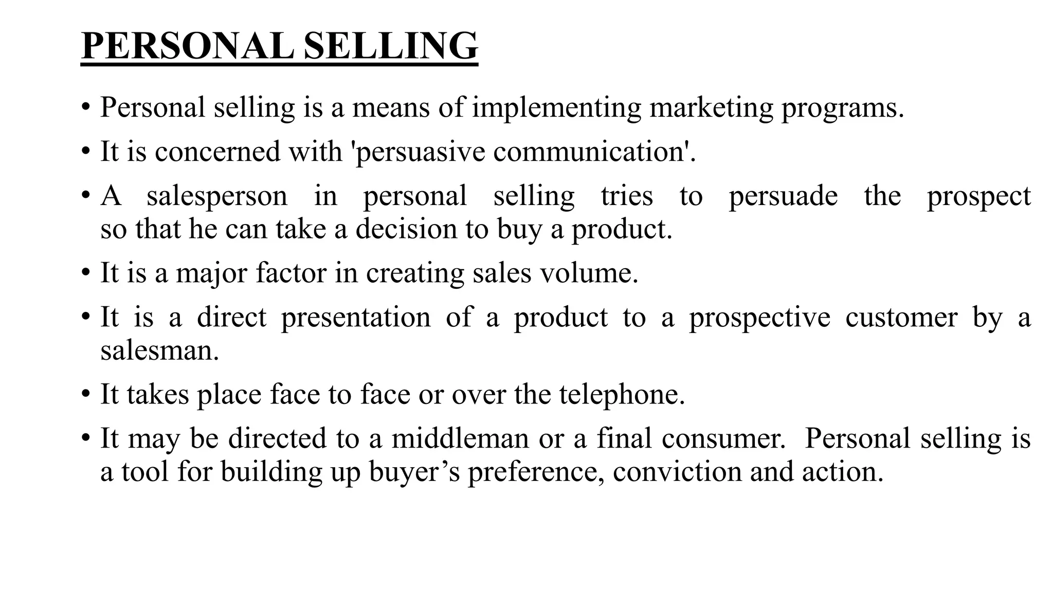 Nature, objectives and functions of Personal selling | PPTX