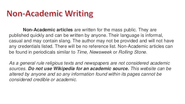 Nature of academic texts