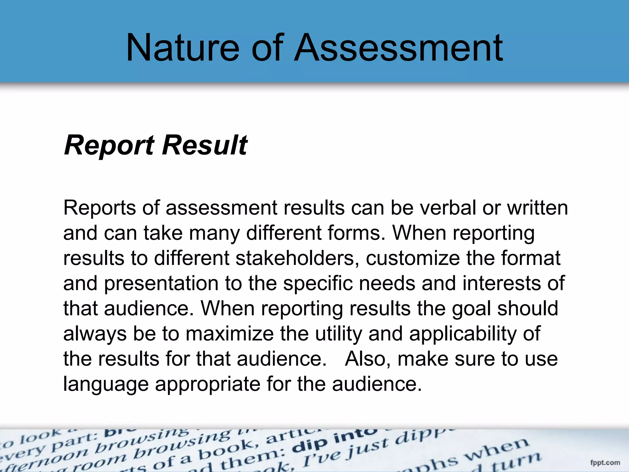 Nature of Assessment | PPT