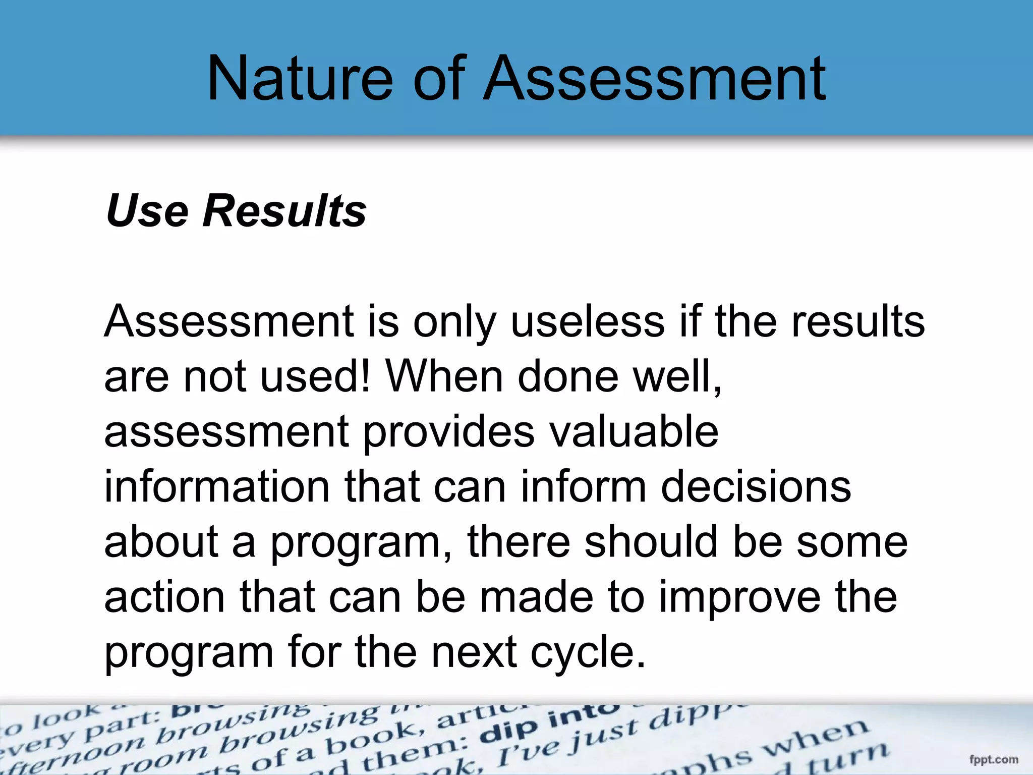 Nature of Assessment | PPT