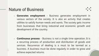 Nature of Business and Different Types of Economic Profit | PPTX