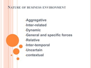 NATURE OF BUSINESS ENVIRONMENT | PPTX