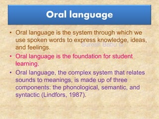 Nature of Classroom discourse: Oral language | PPTX