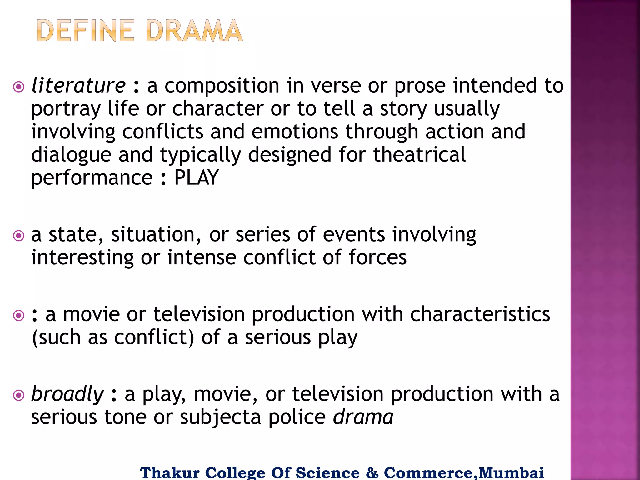 Nature of drama | PPTX