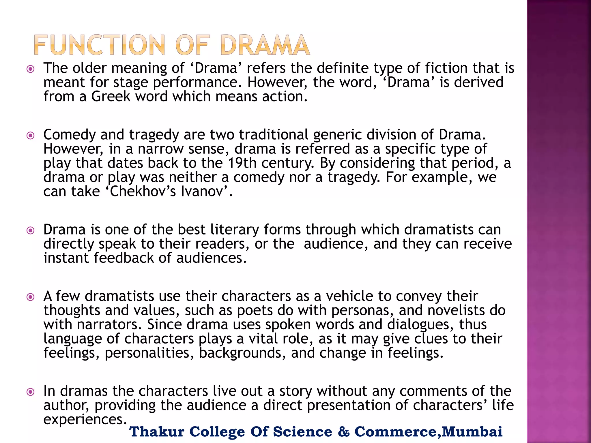 Nature of drama | PPTX