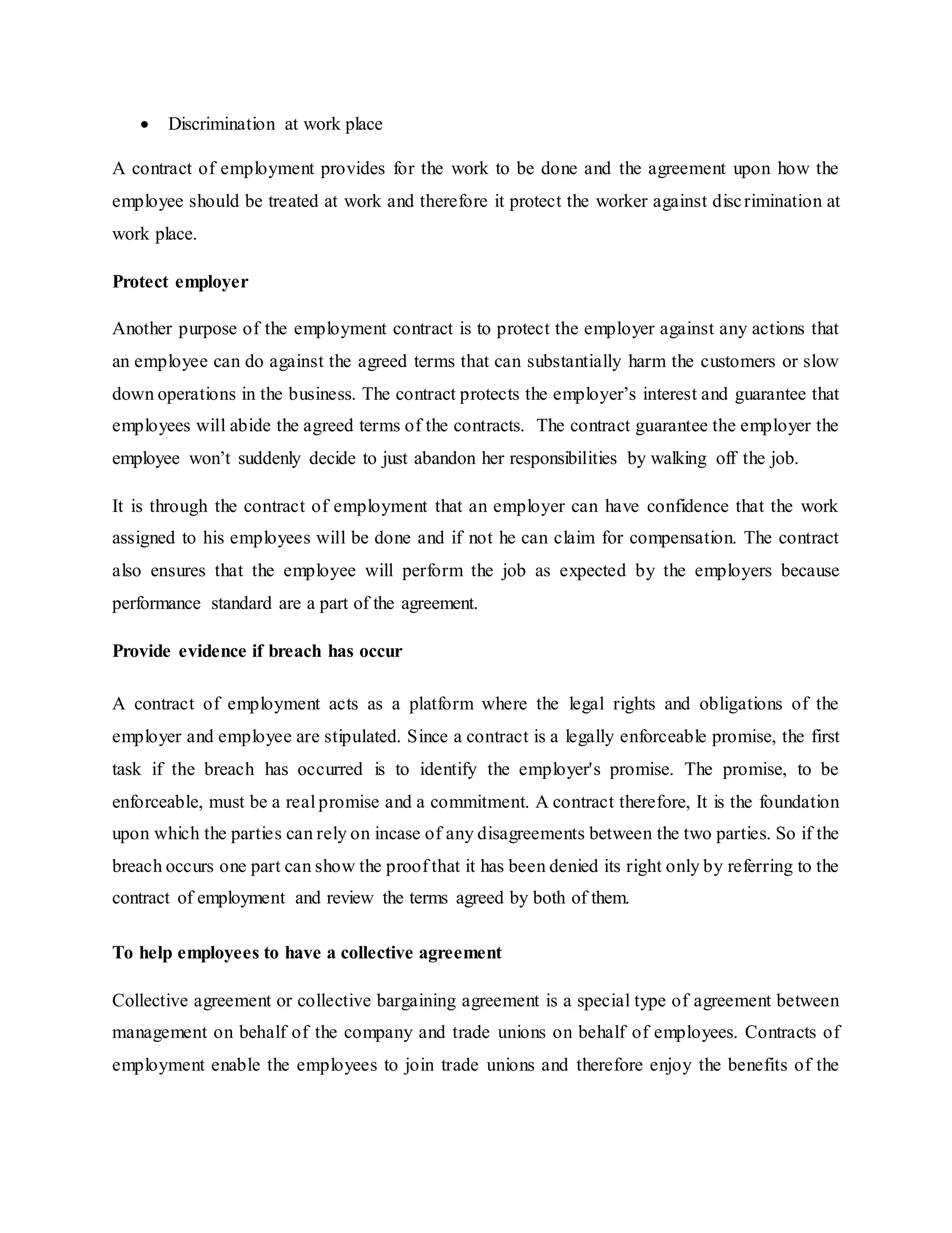 Nature of employment contract , MoCU University | DOCX