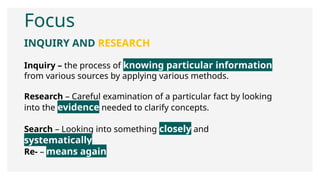 Practical Research 1 | Lesson 1 - Nature of Inquiry and Research.pptx
