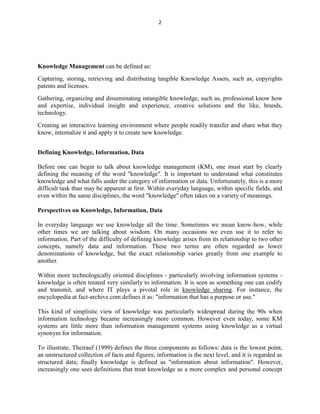 Nature of Knowledge Management, alternative views and types of ...