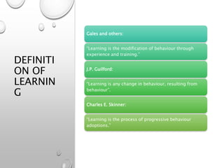 Nature of learning | PPTX