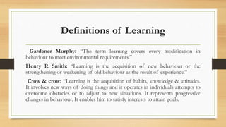 Nature of learning | PPTX