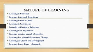 Nature of learning | PPTX