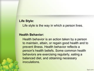 Nature of lifestyle | PPT