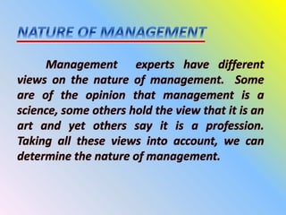 Nature of management | PPTX