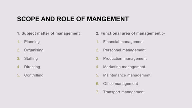 meaning and definition of management , Role of Managers, Management as ...