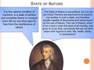 Nature of man, state of nature and social contract -- john locke vs ...