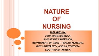 Nature of nursing | PPTX