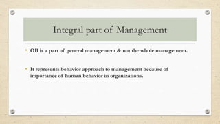 Nature of Organisational behaviour | PPTX