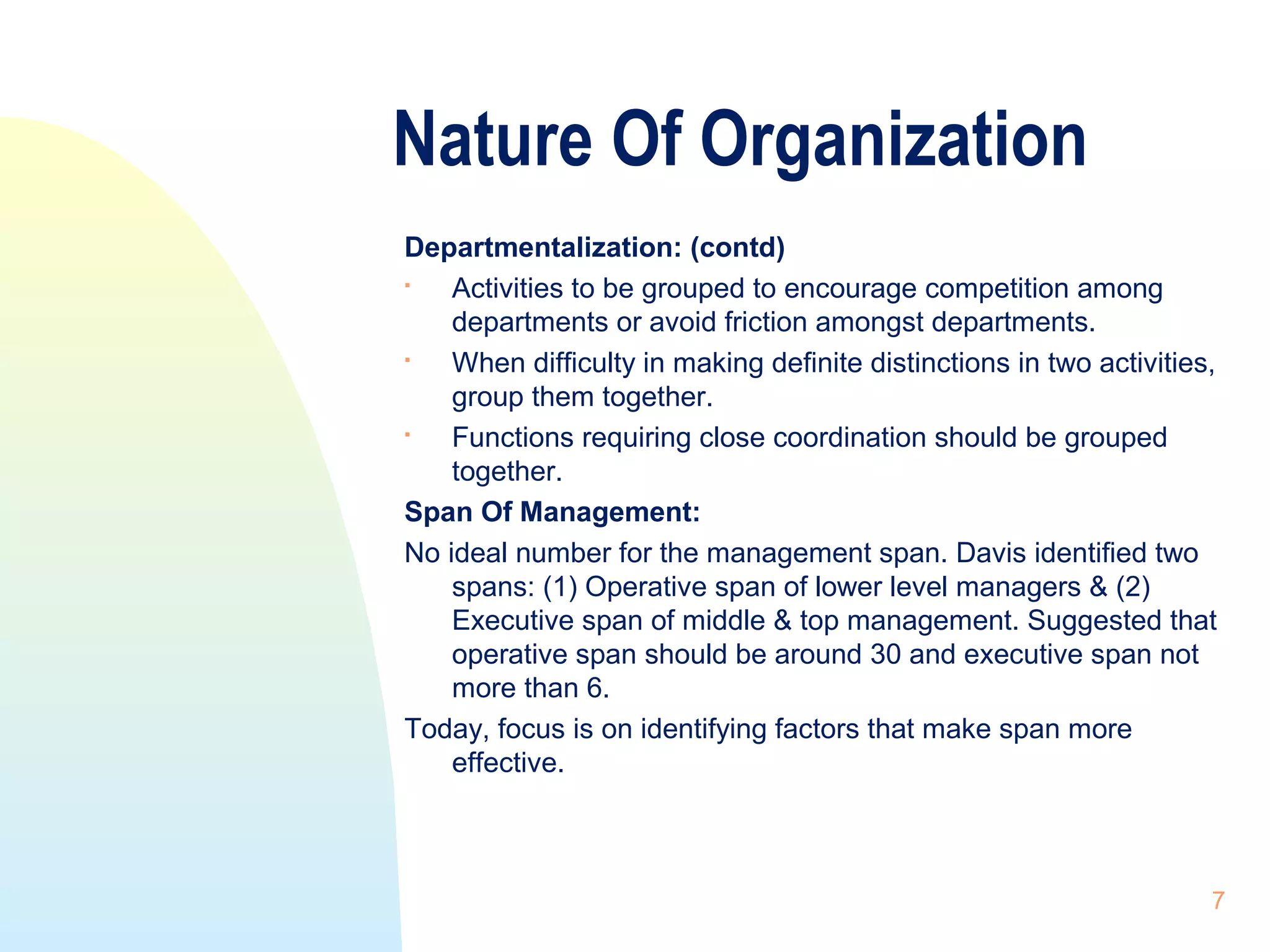 Nature of organization & management | PPT