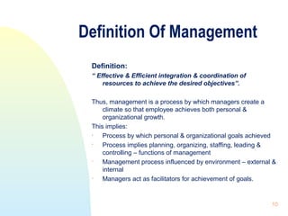 Nature of organization & management | PPT