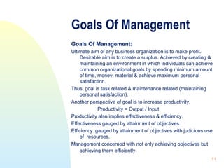 Nature of organization & management | PPT